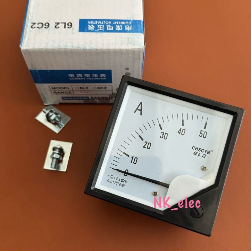 6C2 AMP Meter เเอมป์มิเตอร์ ไฟ 50A AC วัดแรงดันไฟฟ้า แบบ เข็ม Analog ...