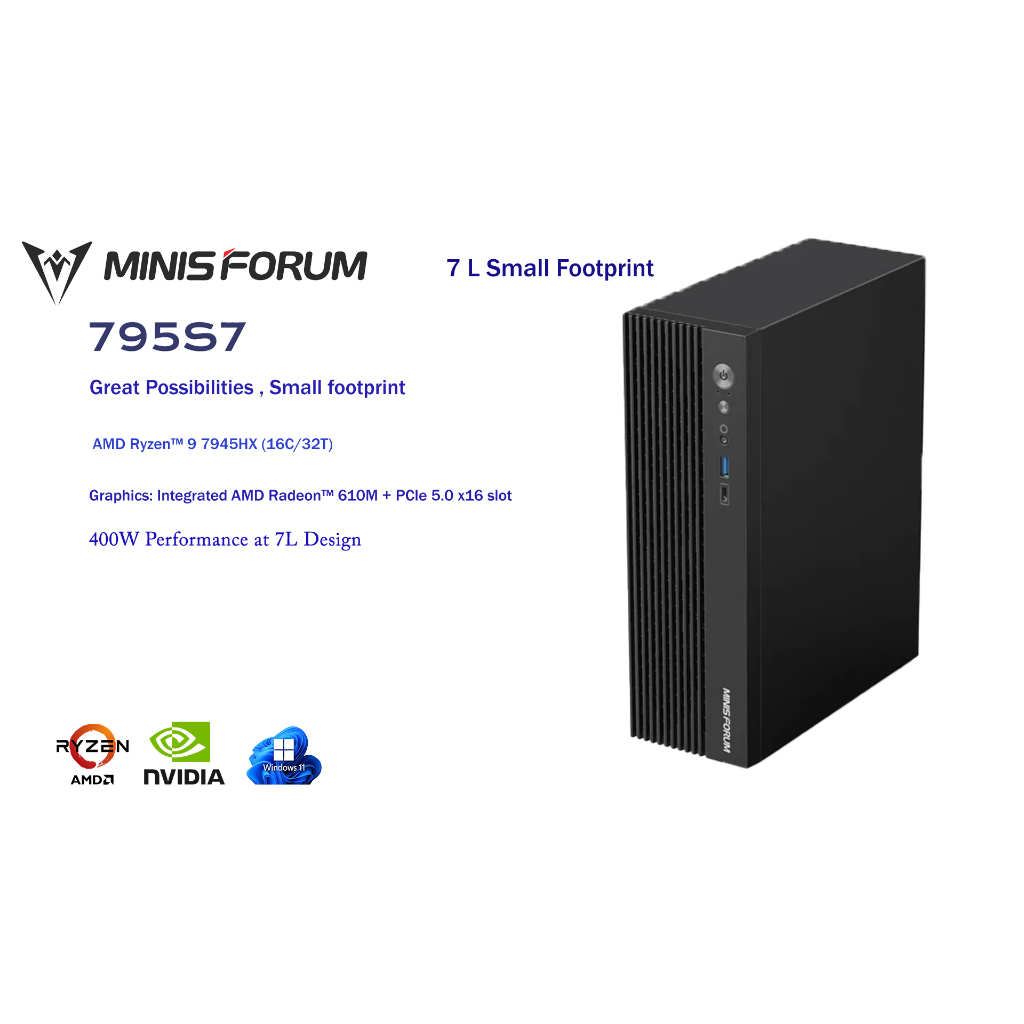 คอมพิวเตอร์ Small PC Minisforum 795S7 (R9-7945HX)(16C/32T) ITX 7L Great ...