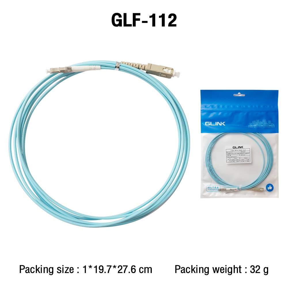 GLINK GLF-112 สายไฟเบอร์ออฟติก Multi Mode LC/UPC-LC/MM 3 เมตร รับประกัน ...