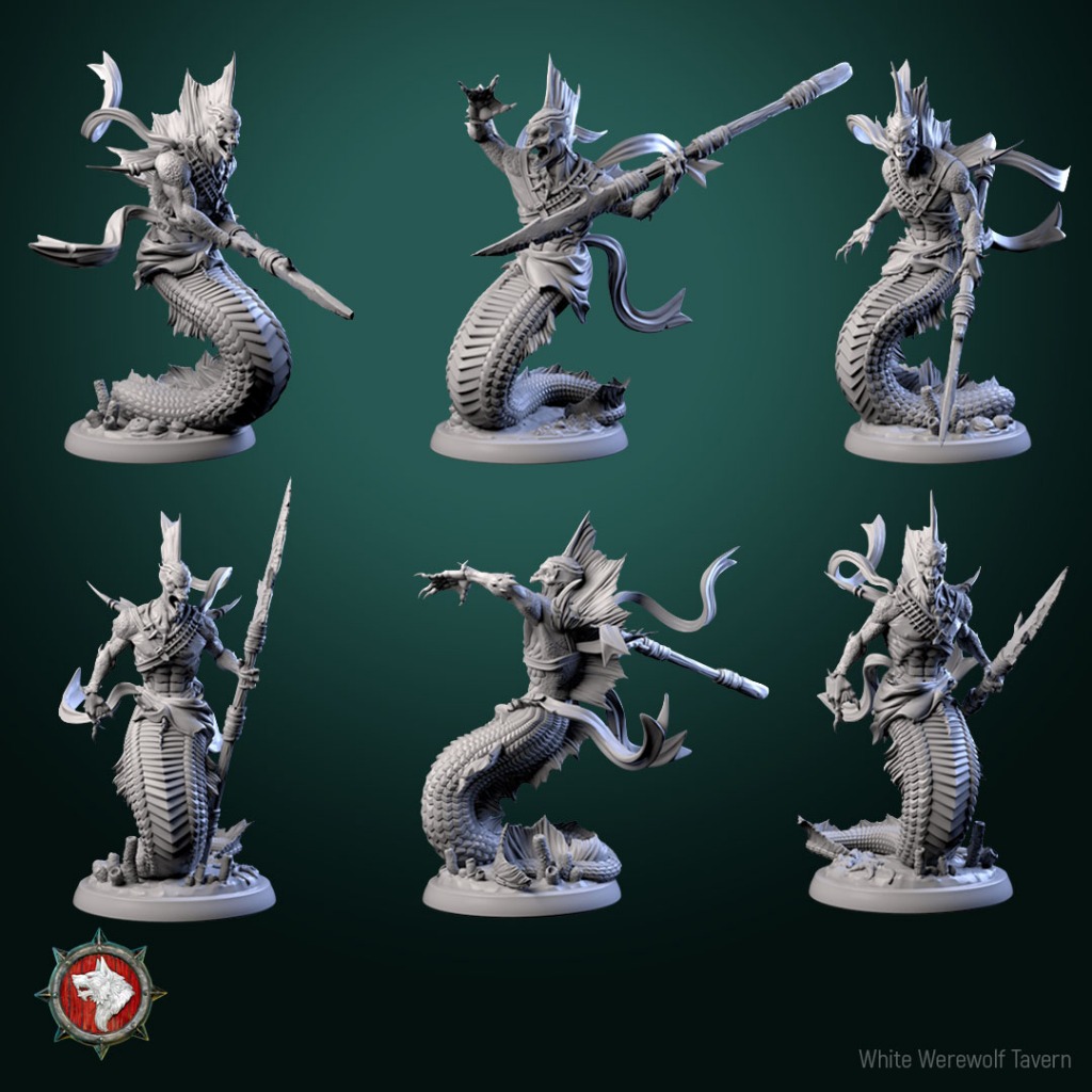 Merfolk - โมเดลสำหรับ DnD miniature,[Made to order ส่งพัสดุภายใน 1-3 ...