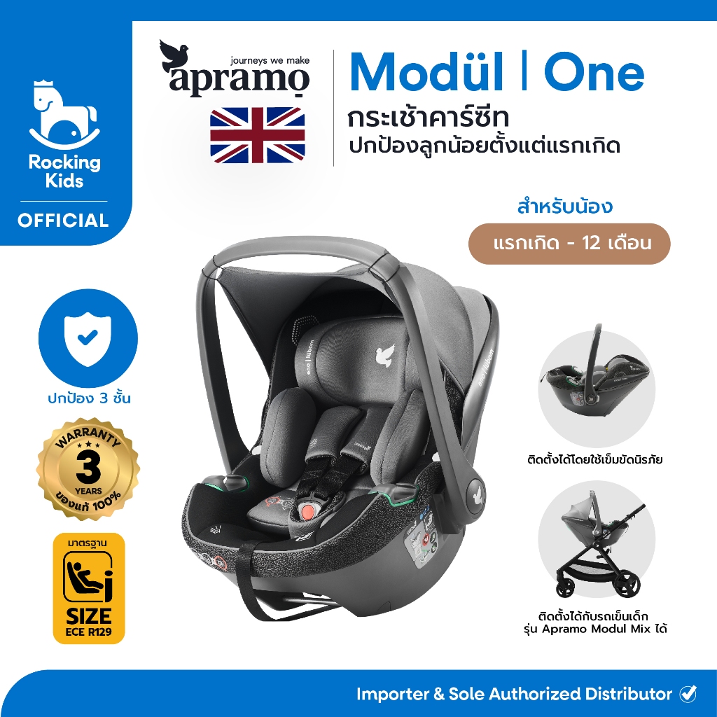 APRAMO รุ่น modül | One คาร์ซีทกระเช้า มาตรฐาน I-size สำหรับน้องแรกเกิดถึง 12 เดือน | Shopee ...