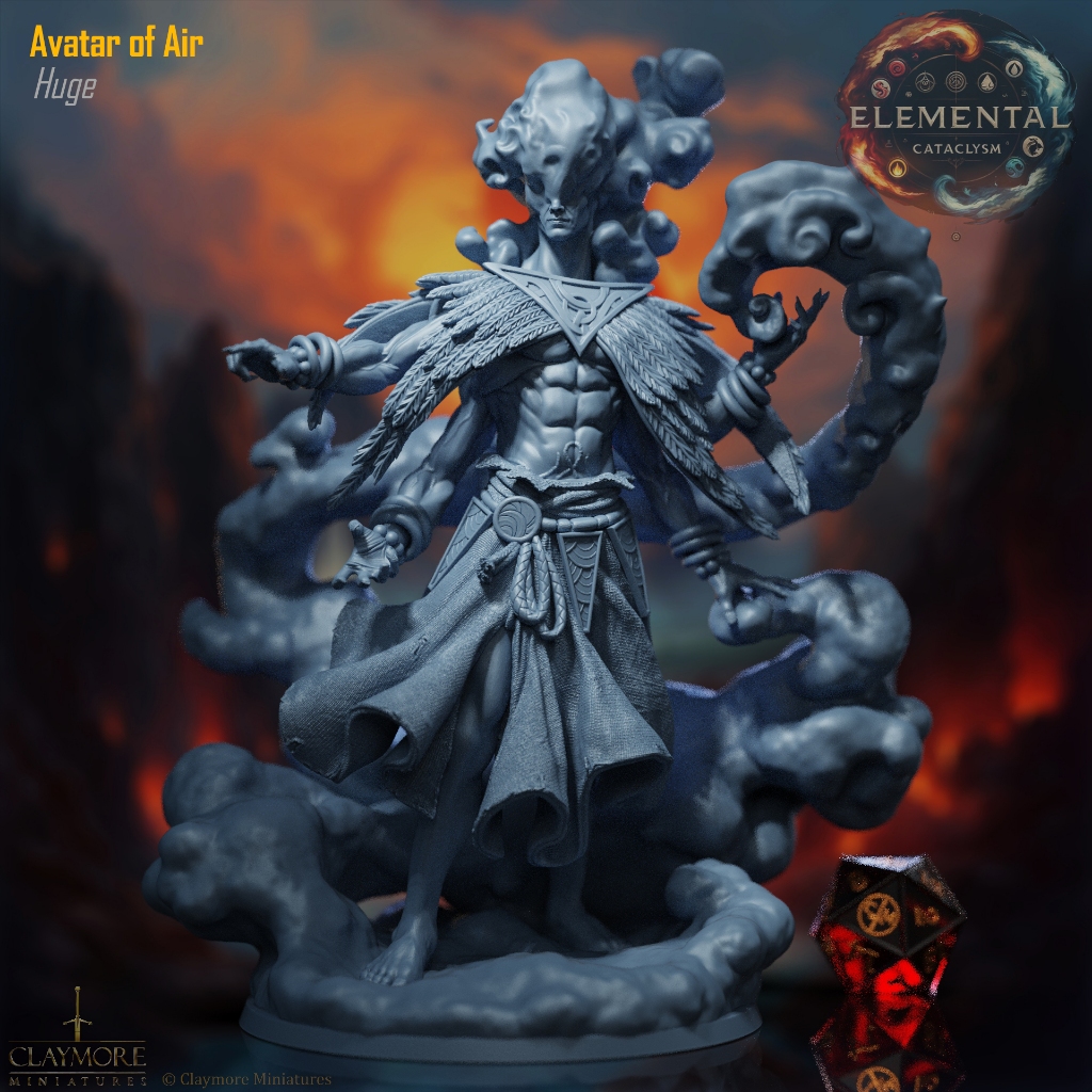 DnD Miniature I Avatar of Air Iโมเดลบอร์ดเกม (งานเรซิ่นยังไม่ลงสี) ฐาน ...