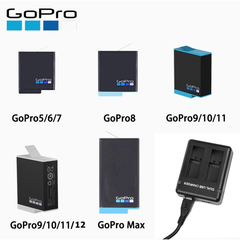 GoPro rechargeable battery For Hero 5 / 6 /7 / 8 black 9 Black / 10 ...