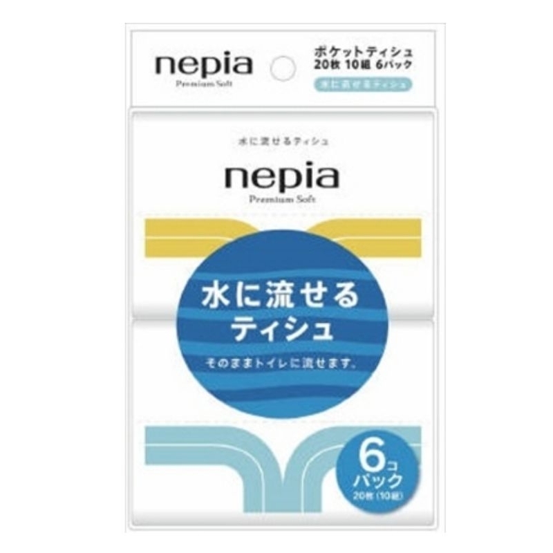 Nepia Premium Soft กระดาษทิชชู่พกพา ชนิดละลายน้ำได้ แพ็ค6ห่อ ผลิต ...