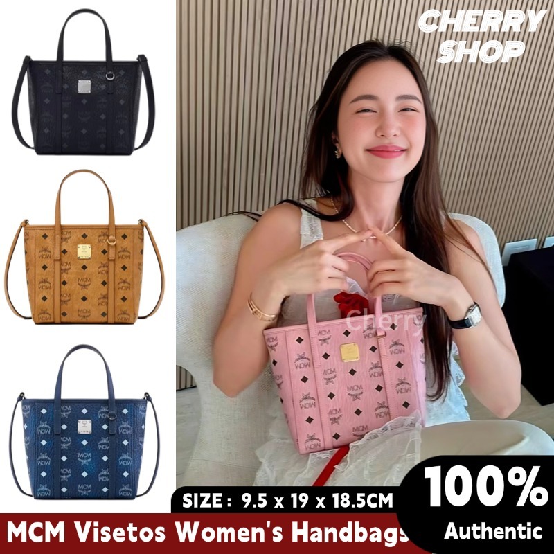 MCM กระเป๋าช็อปเปอร์ติดซิปด้านบน Toni ลาย Visetos Women's Handbags | Shopee Thailand