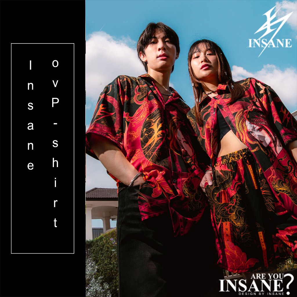 เสื้อเชิ้ตโอเวอร์ไซส์ Medusa’s Bloom ลายวาดออกแบบลิขสิทธิ์เฉพาะ INSANE ...