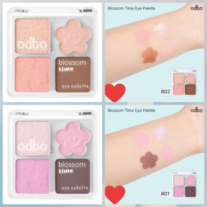 Odbo Blossom Time Eye Palette 3.2g. อายแชโดว์พาเลท 4 เฉดสีในตลับเดียว ...
