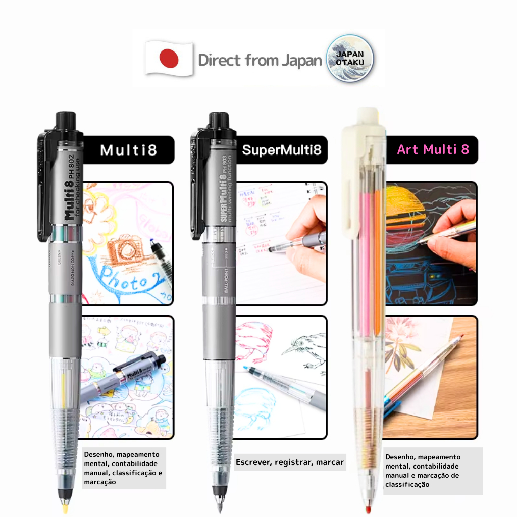 Pentel Super Multi 8 PH803, Multi 8 PH802, Art Multi 8 PH804 – ผลิตในญี่ปุ่น | Shopee Thailand