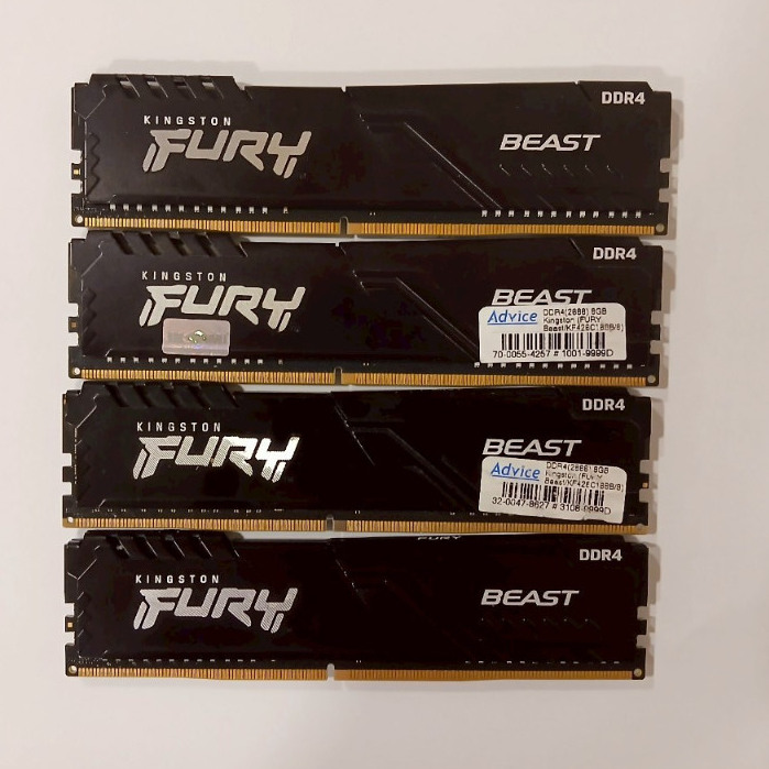 8GB (8GBx1) DDR4 2666MHz RAM (หน่วยความจำ) KINGSTON FURY BEAST DDR4 (BLACK) (KF426C16BB/8 ...