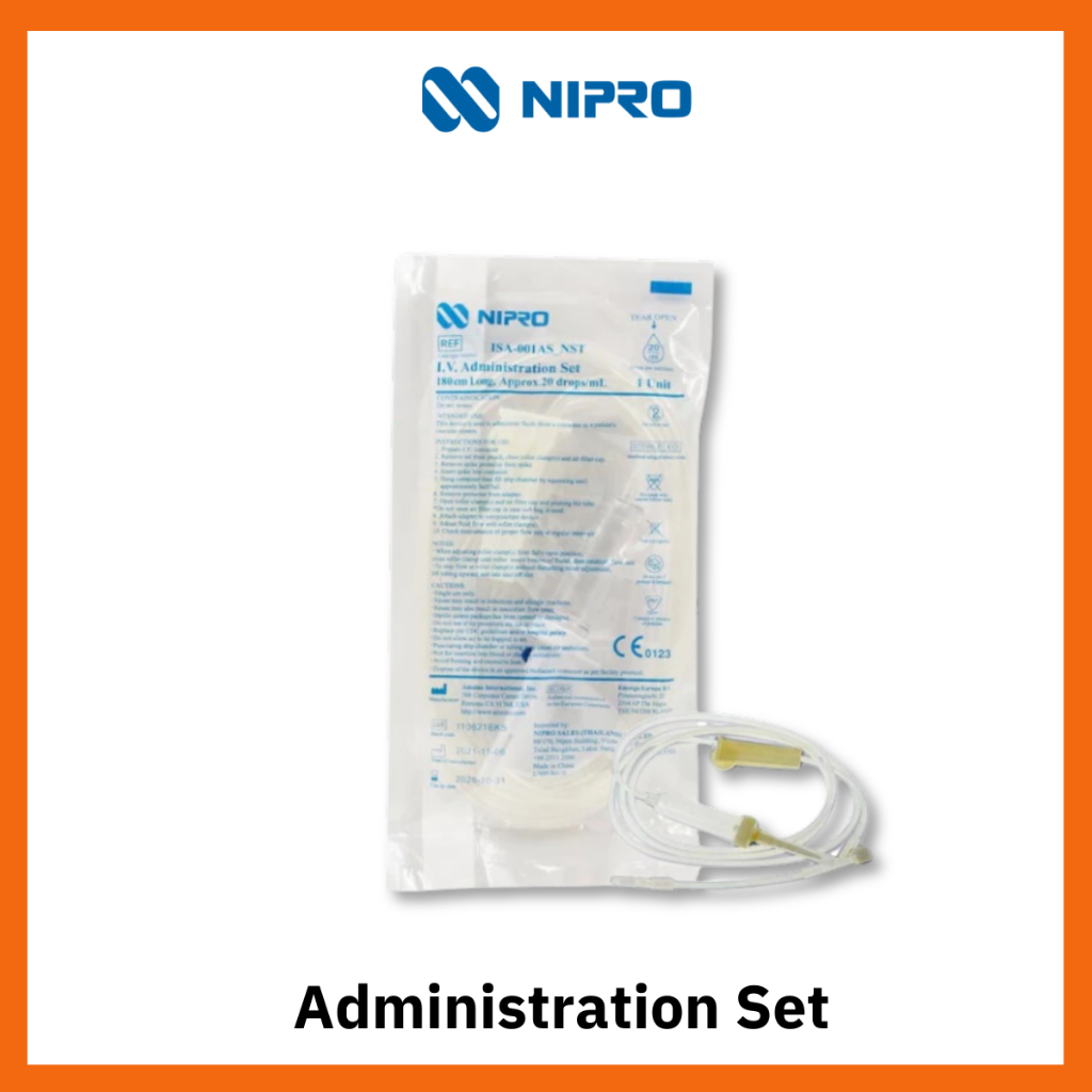 Nipro IV Administration Set สายชุดให้น้ำเกลือ180cm, 20 drops/ml ...