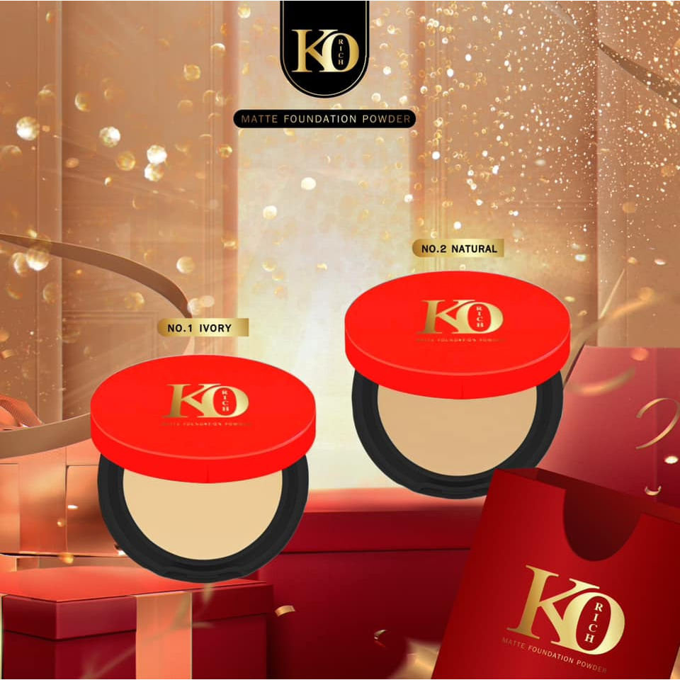 KO RICH PREMIUM FOUNDATION POWDER แป้งพับตลับแดง | Shopee Thailand
