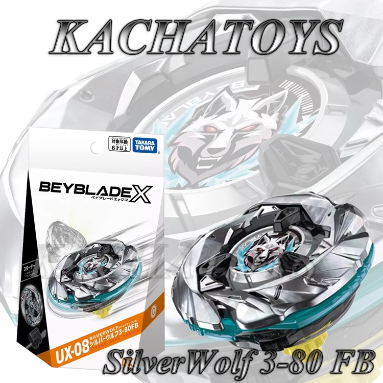[พร้อมส่ง] Takara Tomy Beyblade X UX-08 Starter Silver Wolf 3-80FB Lot.Asia ของแท้ พร้อมที่ชูต ...