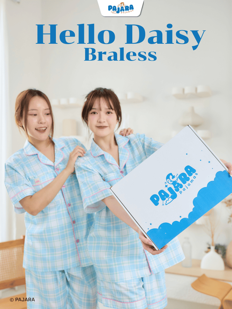 New ชุดนอน Pajara Pajamas (Premium) PJR-SL-0008 Collection Hello Daisy เนื้อผ้า Cotton Satin ...