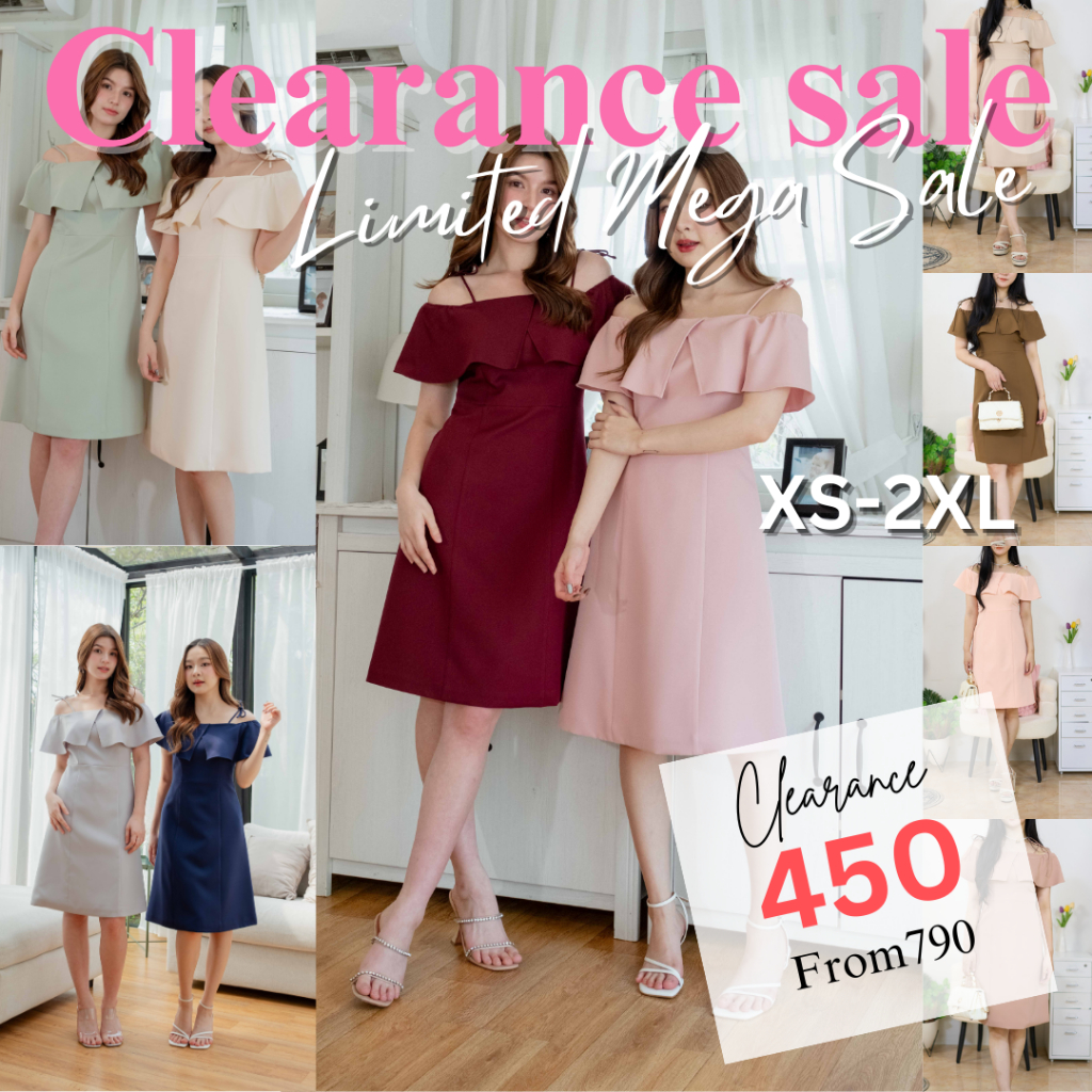 Clearance Sale 70-80% - PNK021 Cora Dress น่ารักทุกสี ใส่ได้ทุกโอกาส ...