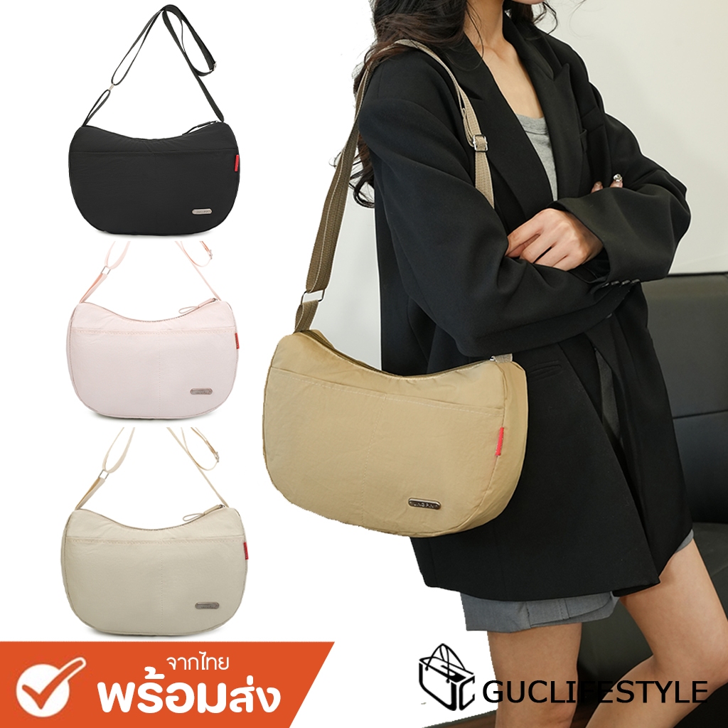 GUCSELECTED(B2381) กระเป๋าสะพายข้าง มี2ช่องด้านหน้าใส่ของ(ขนาด12นิ้ว) | Shopee Thailand