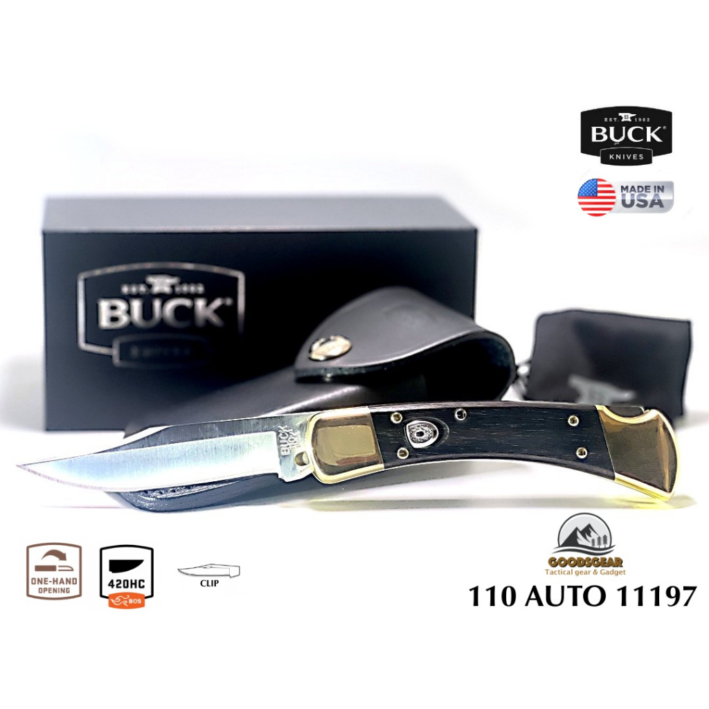 มีดพับ Buck 110 Auto , Ebony Wood Handles 0110BRSA-B | Shopee Thailand