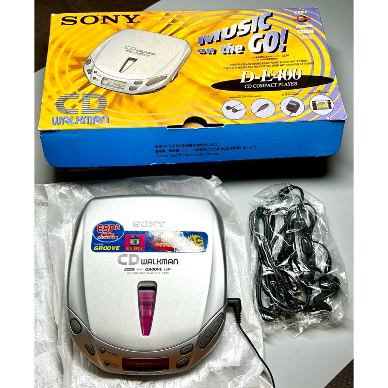 เครื่องเล่นCDพกพก Sony Walkman D-E400 สภาพสวย น่าสะสม ใช้งานปกติ พกพาง่าย อุปกรณ์ยกกล่อง ...