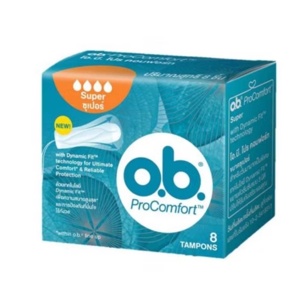 O.B. โอบีโปรคอมฟอร์ท ผ้าอนามัยแบบสอด ProComfort ขนาดซูเปอร์ 8 ชิ้น ...