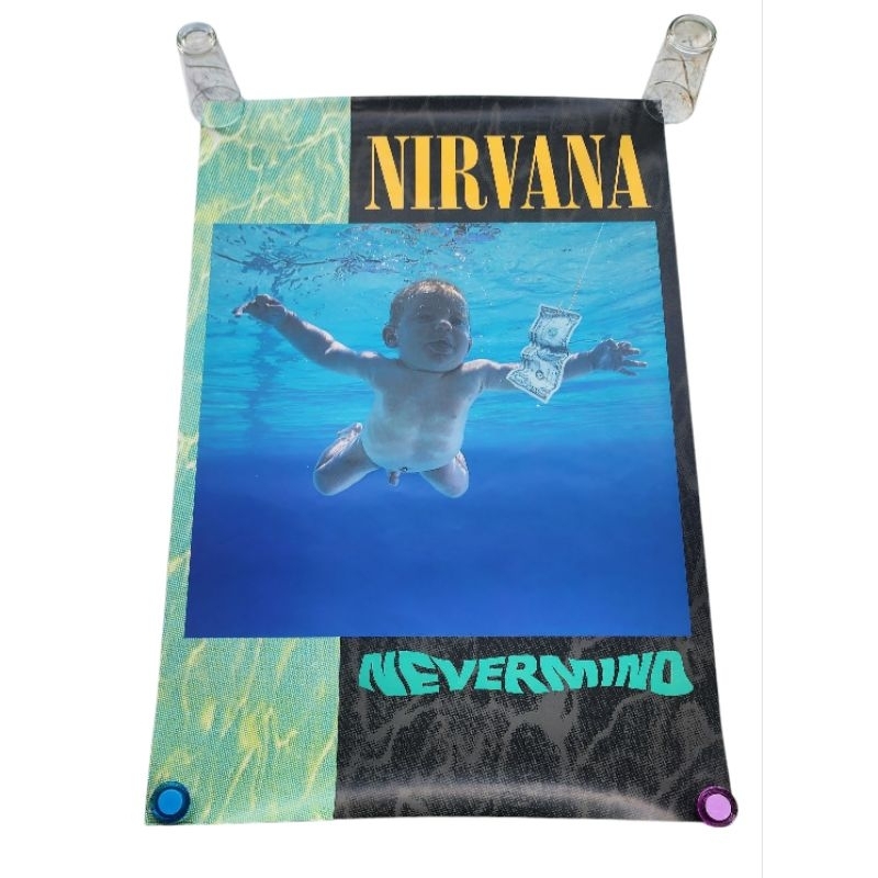 โปสเตอร์ Nirvana Nevermind promo poster original 1991 Made in USA ...