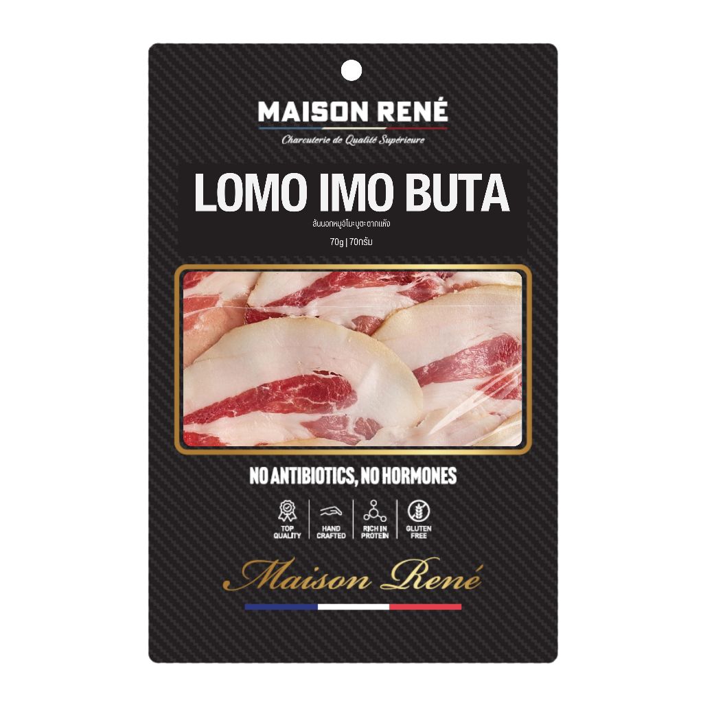 Lomo Imo Buta Cold Cut Sliced 70g, เนื้อหมูสันนอกอิโมะบูตะ แฮมหมูพรีเมี ...