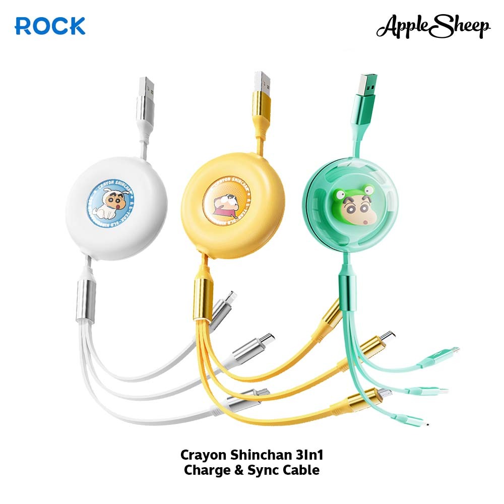 [Rock Crayon Shinchan 3In1 Charge & Sync Cable] สายชาร์จ 3in1 Type-C ...