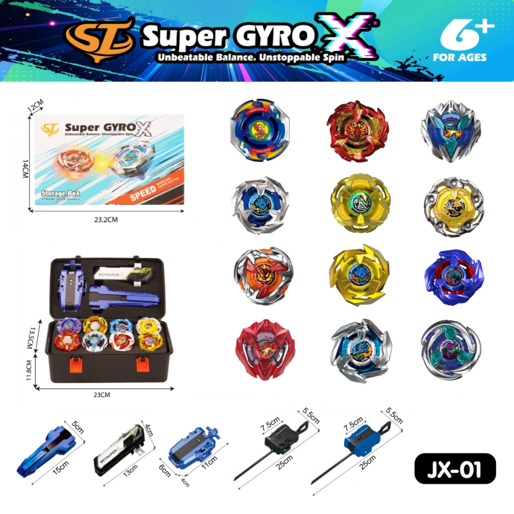 Super GYRO X ชุดลูกข่าง 8 ชิ้น แถมกล่องเก็บอุปกรณ์ ของเล่นเด็ก สำหรับ ...