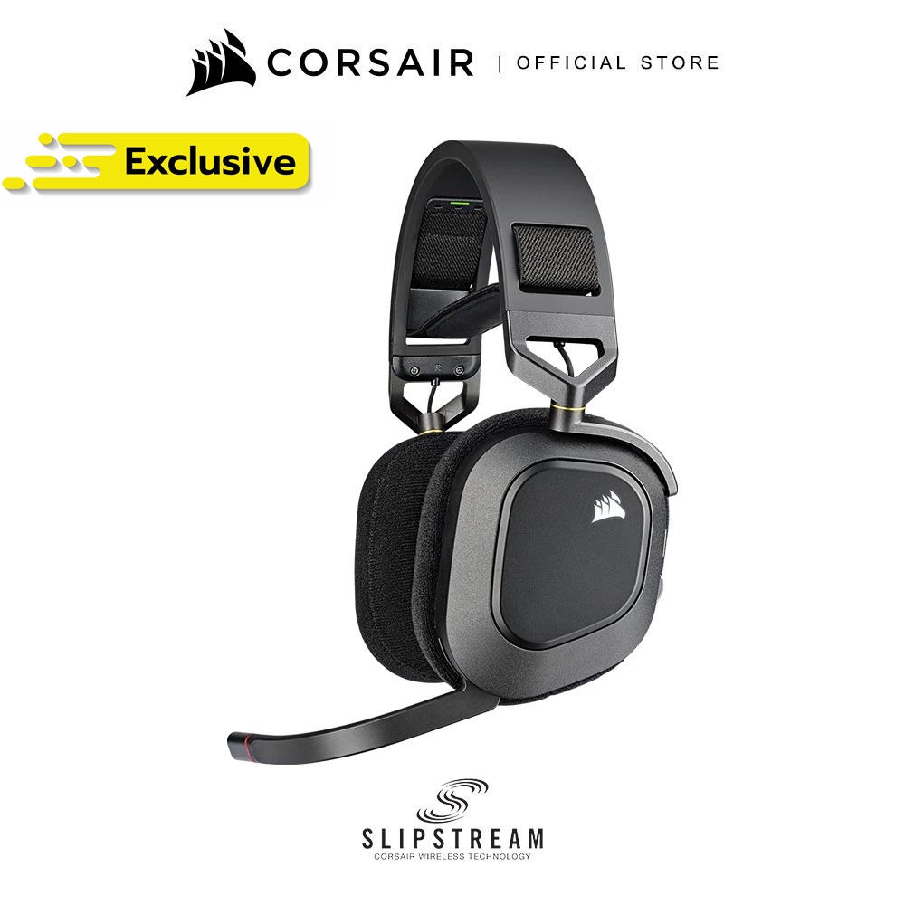 CORSAIR GAMING HEADSET HS80 RGB WIRELESS CARBON : CA-9011235-CN | Shopee Thailand