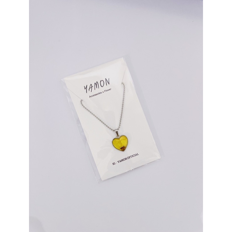 YAMON สร้อยคอดอกทานตะวันแคระ จี้หัวใจ Sunflower สร้อยคอสแตนเลส จี้ ...