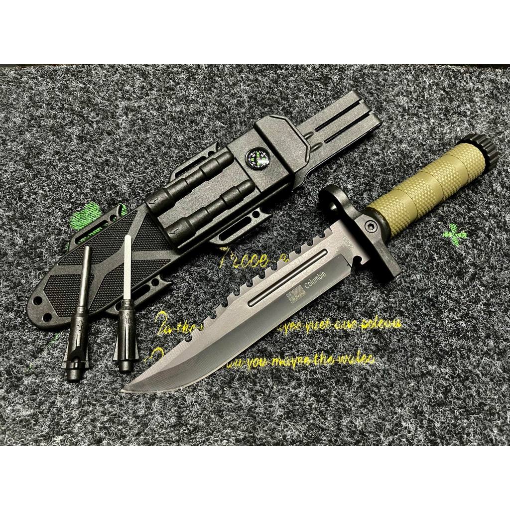 มีดเดินป่า columbia 2538B ยาว 12นิ้ว มีเข็มทิศ แท่งเหล็กแมกนีเซียมจุดไฟ ...