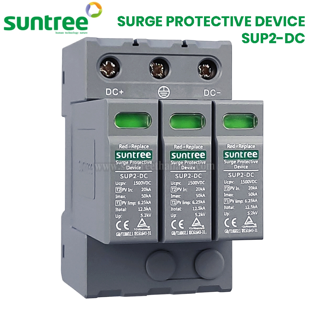 Suntree SUP2-DC T1+T2 3P 1500VDC 20-50KA Surge Protection Device SPD ...