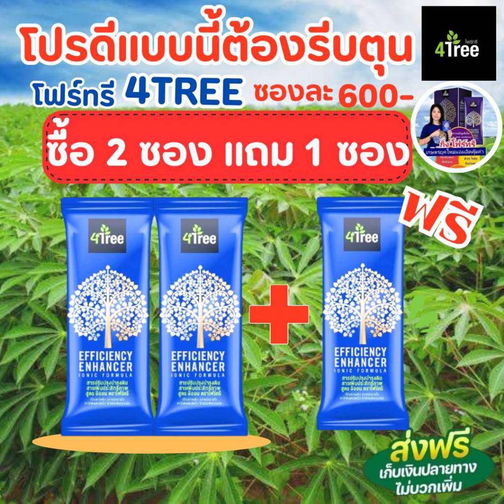 โฟร์ ทรี ของแท้ 4Tree [ 3 ซอง] สารเสริมประสิทธิภาพพืช ช่วยเร่งราก พืชโตเร็ว ใช้ได้กับพืชทุกชนิด ...