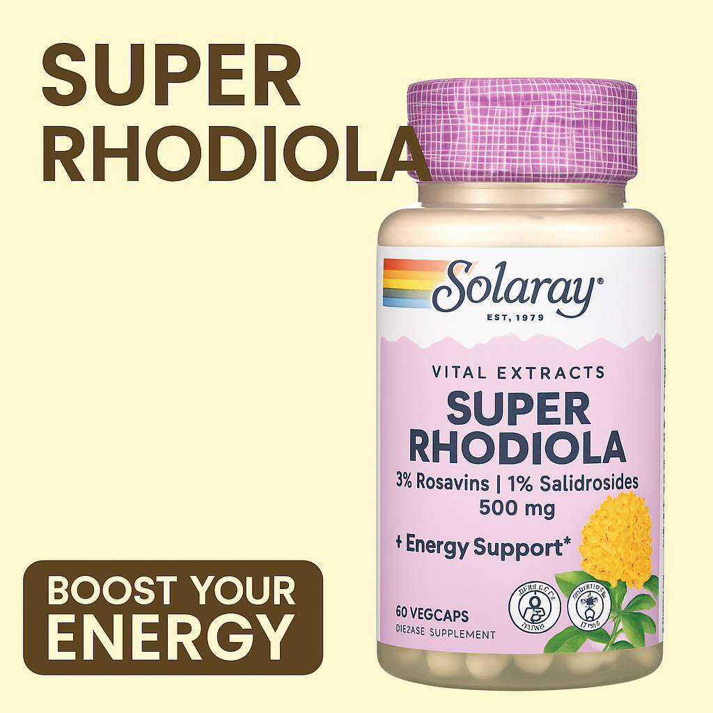 Solaray Rhodiola 500mg ลดเครียด เพิ่มพลัง สมาธิ บำรุงสมอง 60 แคปซูล ...
