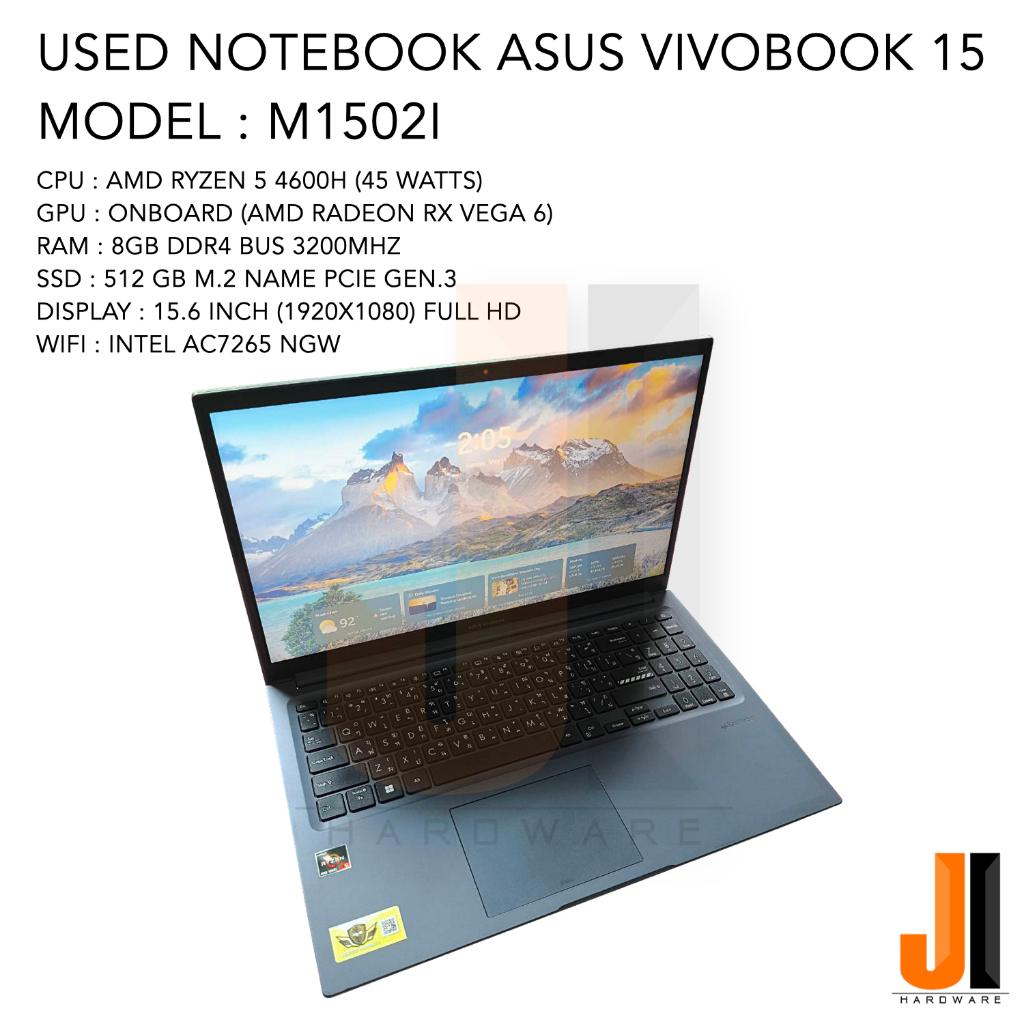 Notebook Asus Vivobook 15 (M1502I) Ryzen 5 4600H RAM 8GB, SSD 512 GB ...