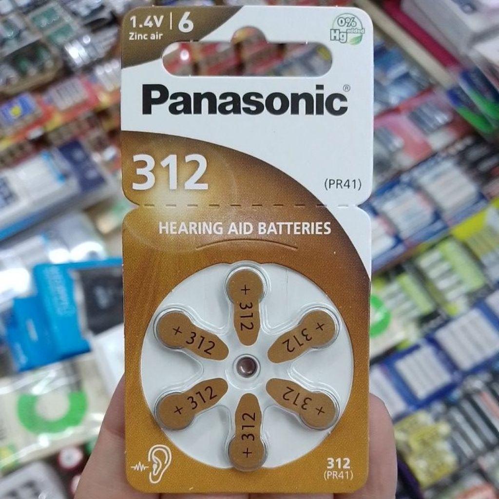 (แพคเกจEU) ถ่านเครื่องช่วยฟัง Panasonic 312, PR41 แพค6ก้อน 1.4V ของแท้ ...