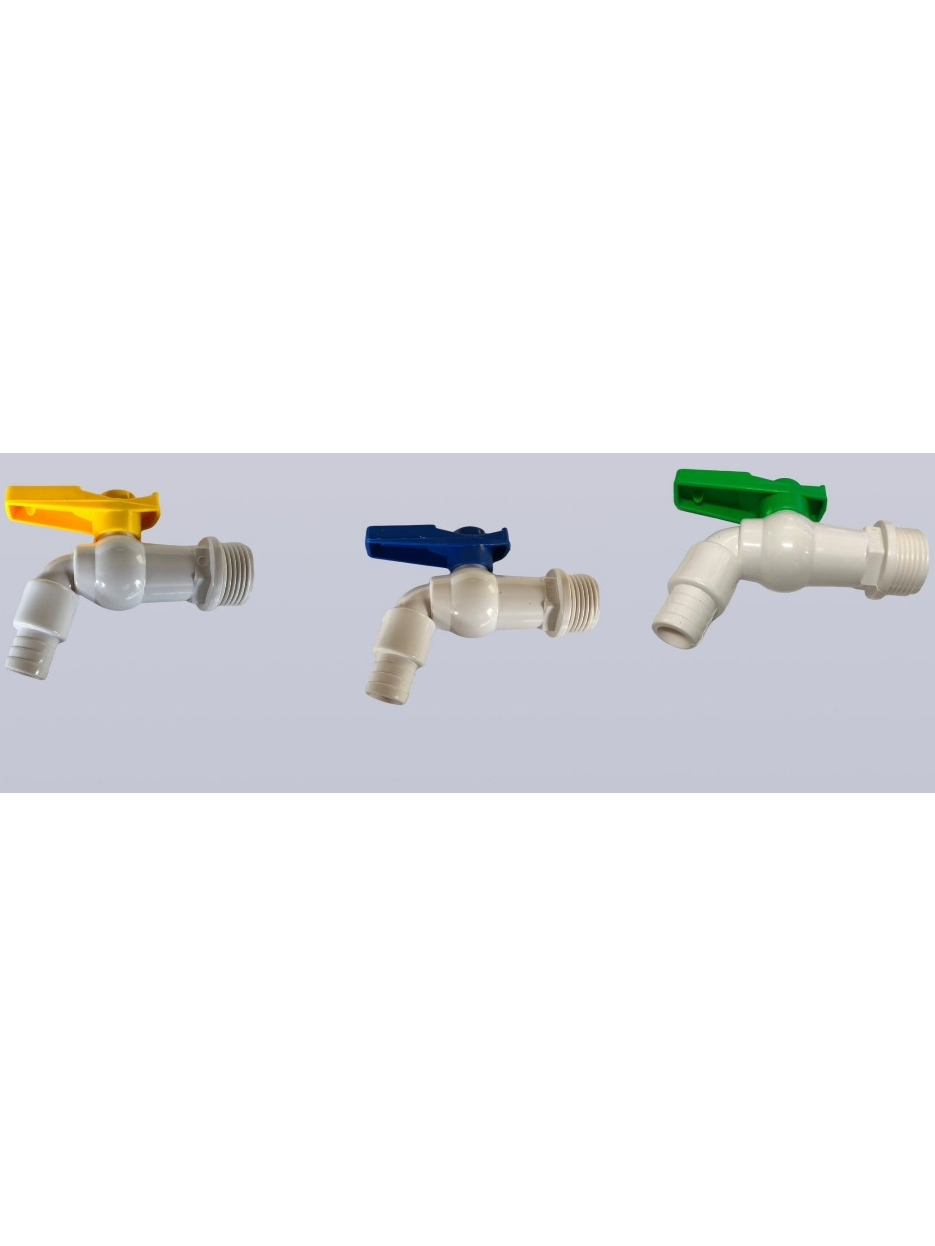 ก๊อกน้ำ PVC3/4 ก๊อกน้ำพลาสติ๊ก ขนาด 6 หุน ด้ามแฟนซี ตัวสีขาว 1ตัว (คละ ...