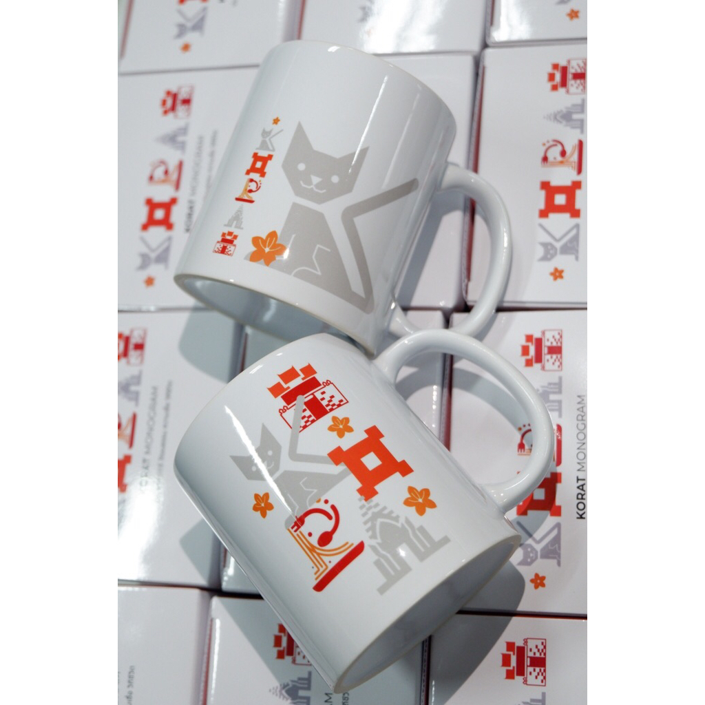 แก้วมัคแมวโคราช พร้อมแพ็คเกจกล่อง ลาย Korat Monogram ของขวัญ ของที่ ...