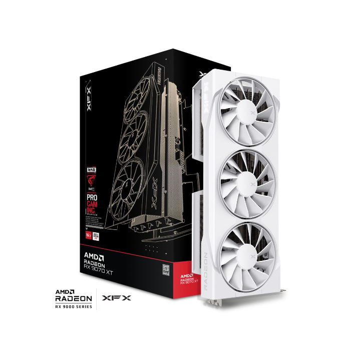 XFX Swift AMD Radeon RX 9070XT White Triple Fan Gaming Edition (RX ...