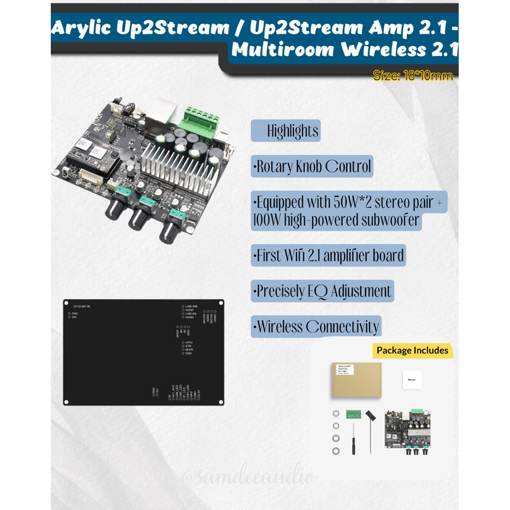 ราคาต่อ1ชุด/Arylic Up2Stream / Up2Stream Amp 2.1 - Multiroom Wireless 2.1 | Shopee Thailand