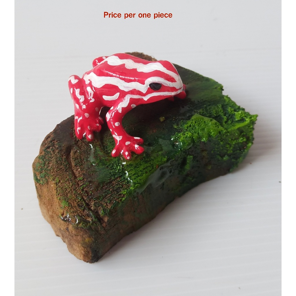 กบเรซิ่นตั้งโชว์บนฐานไม้ แต่งสี สไตล์วินเทจ Hand-Painted Resin Frog ...