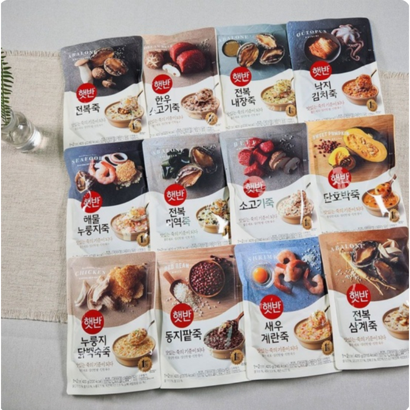 ซีเจ โจ๊กเกาหลีสำเร็จรูป CJ RICE PORRIDGE 6 FLAVORS 씨제이 햇반 한국죽 | Shopee ...