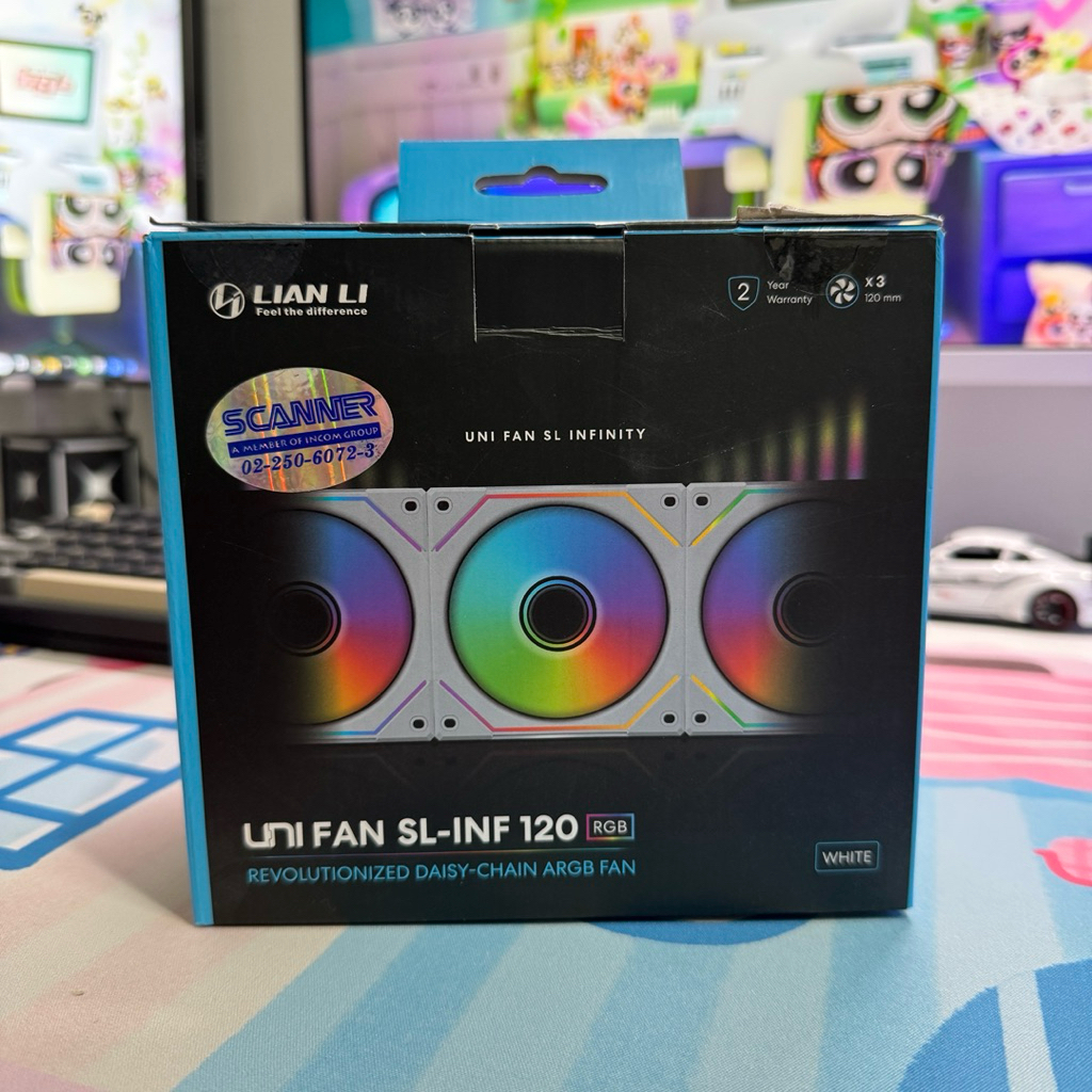 [ของใหม่]พัดลมเคส Lian Li UNI FAN SL INFINITY RGB สีขาว SL120 120mm ...