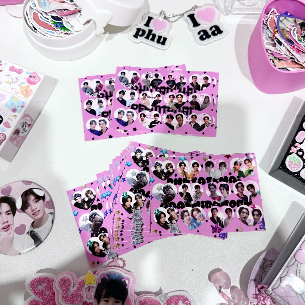 🎀BUS สติ๊กเกอร์ไดคัทบัสเคลือบโฮโลแกรมดาว PHUAA ภูเอเอ PHUPEEM ภูภีม ...