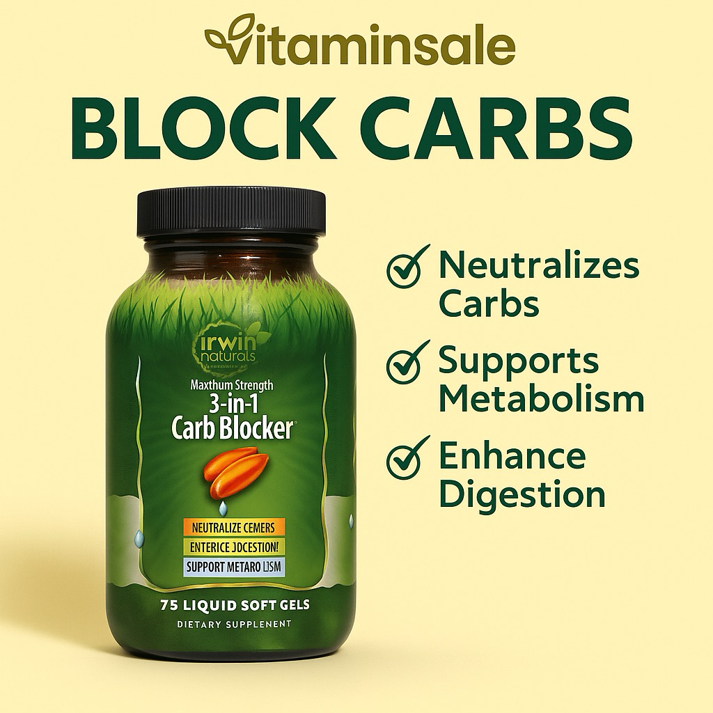 Irwin Naturals Carb Blocker 3-in-1 75 เม็ด สูตรสมุนไพรช่วยจัดการ ...