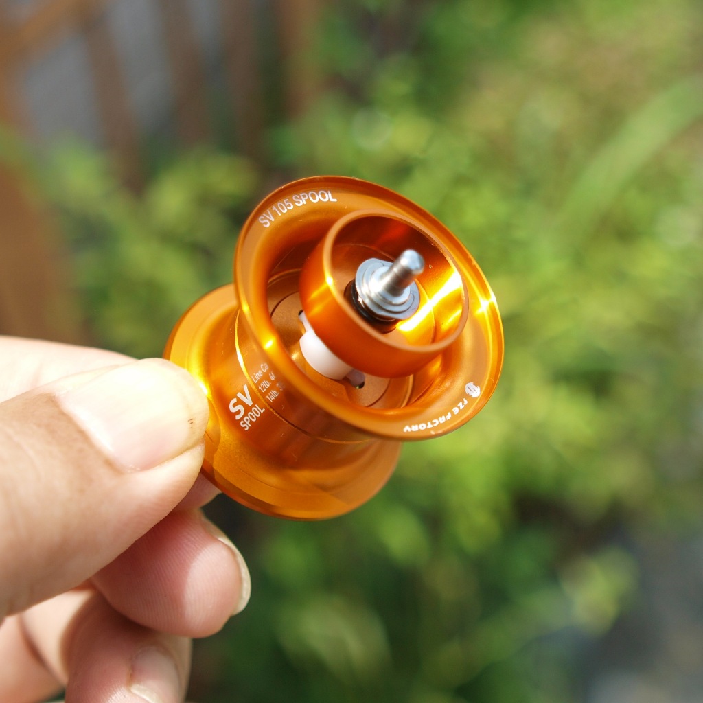 STEEZ SV 105 SPOOL ORANGE (Shallow Spool) สปูนตื้นสำรับรอก Daiwa มือสอง ...