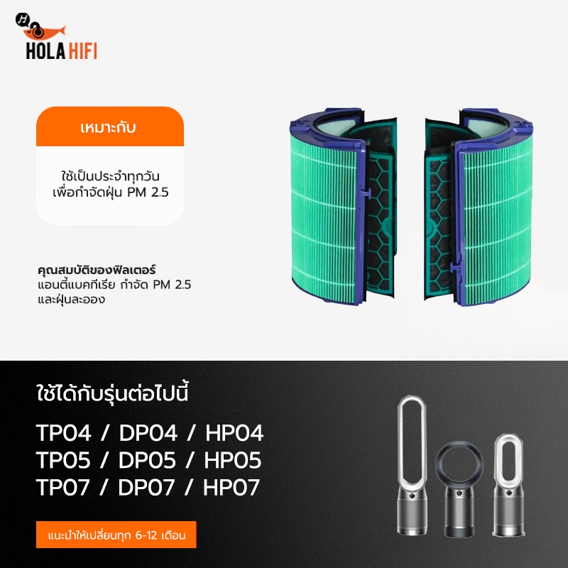 ไส้กรองอากาศ สำหรับ Dyson รุ่น TP04 DP04 HP04 ฟิลเตอร์กรองฝุ่น กลิ่น Dyson Air Purifier Filter ...