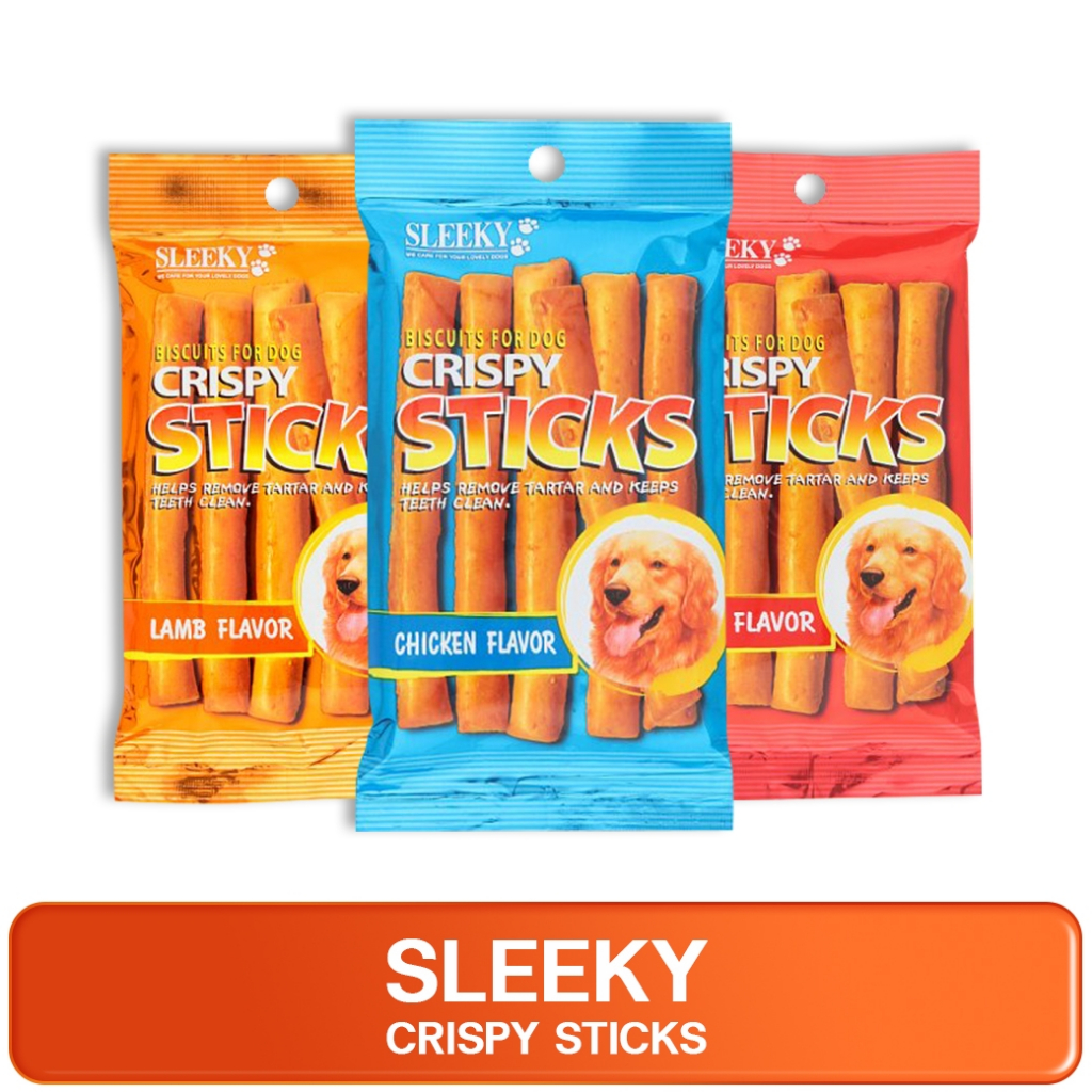 SLEEKY Dog Snack Crispy Stick สลิคกี้ ขนมสุนัขคริสปี้สติ๊ก ขนาด 90g ...