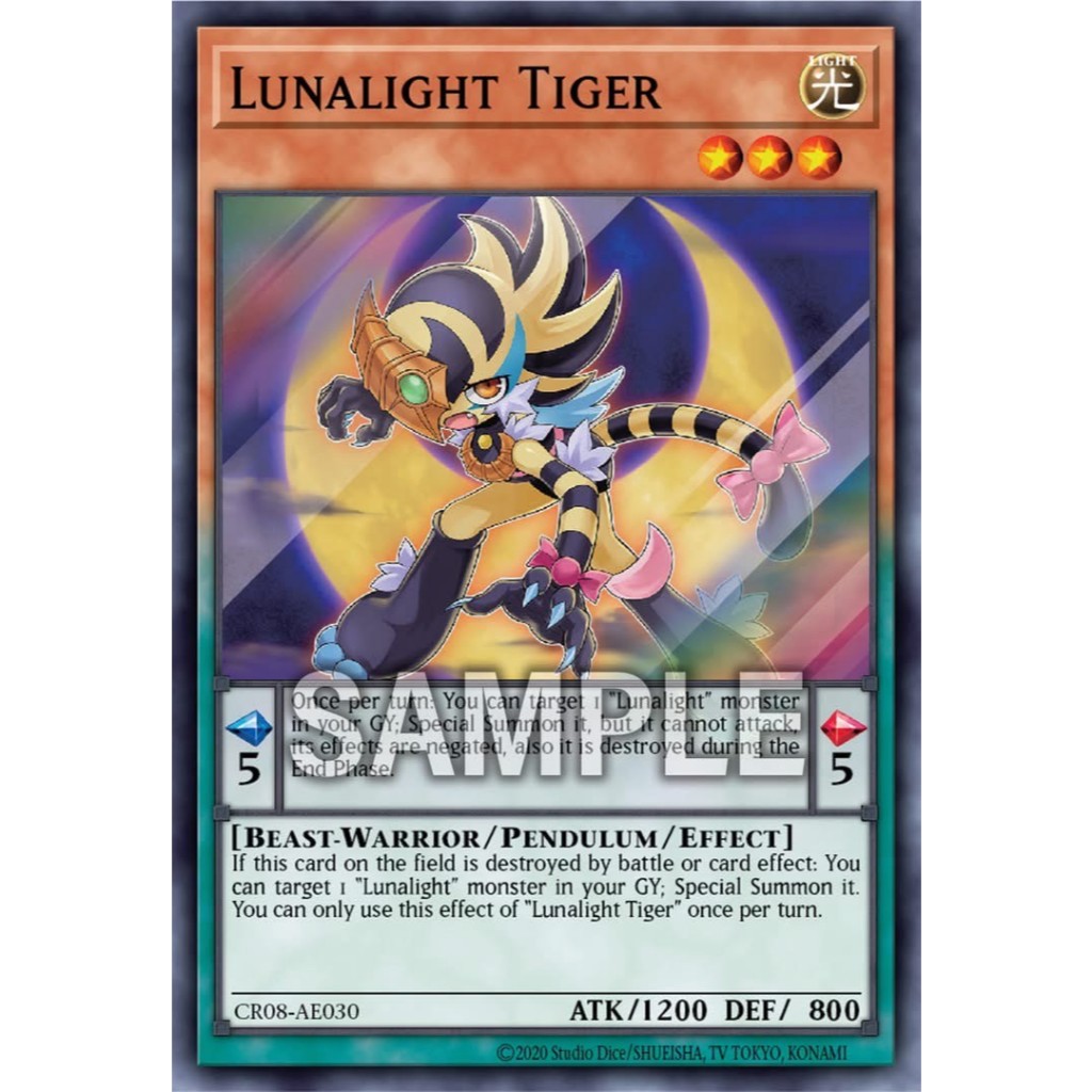 Yugioh Asia-Eng [CR08-AE030] Lunalight Tiger (Super Rare) การ์ดยูกิแท้ ...