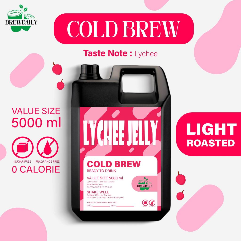 กาแฟ Cold brew Lychee Jelly 5000ml กาแฟสกัดเย็น คั่วอ่อน พร้อมดื่ม ...