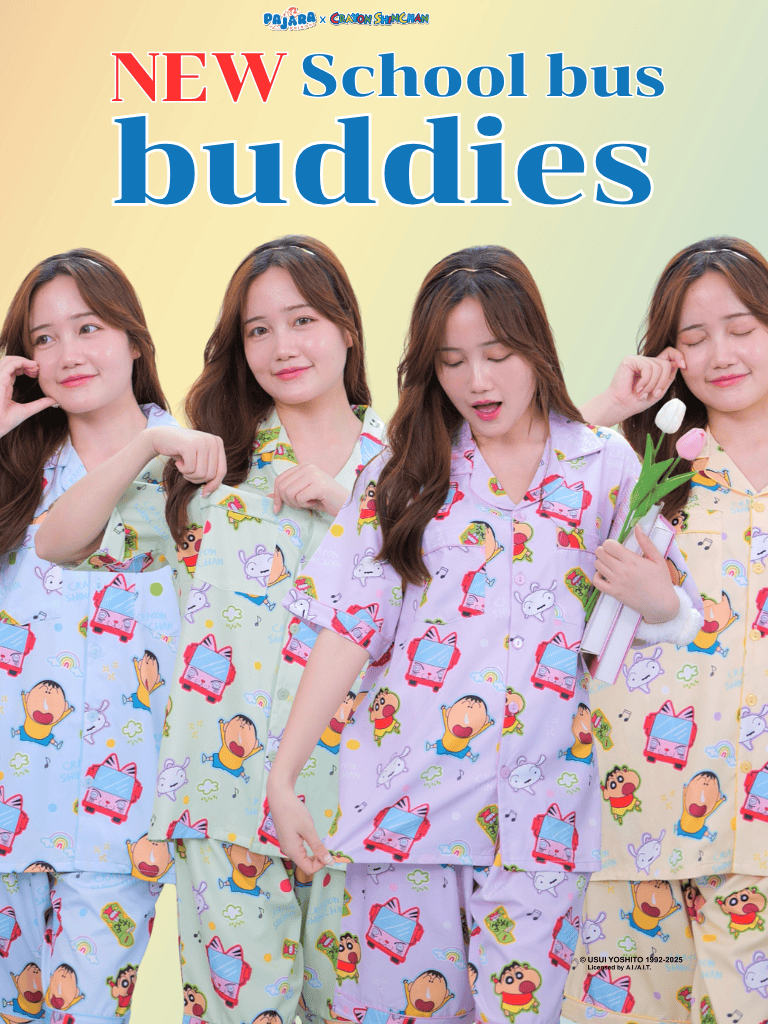 [NEW] ชุดนอน Pajara Pajamas (Lite) SC-0038 ลาย School bus buddies เนื้อผ้าไหมอิตาลี แบรนด์ ...