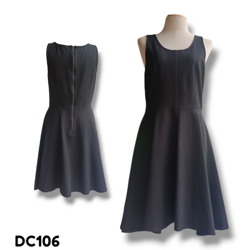 ชุดเดรสดำกระโปรงบานแขนกุด Loft เดรสมือสองนำเข้าเกรดเอ DC106 | Shopee Thailand